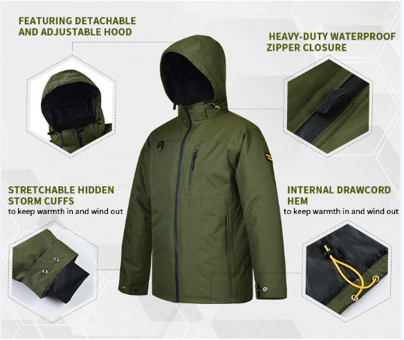 HARD LAND Mens Waterproof Down Parka Jacket – HardLandGear.com